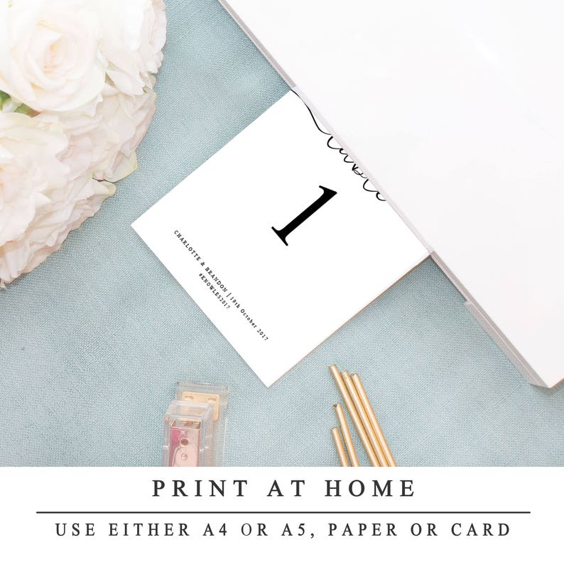 DIY Wedding Table Names and Number Template Printable - Etsy Canada
