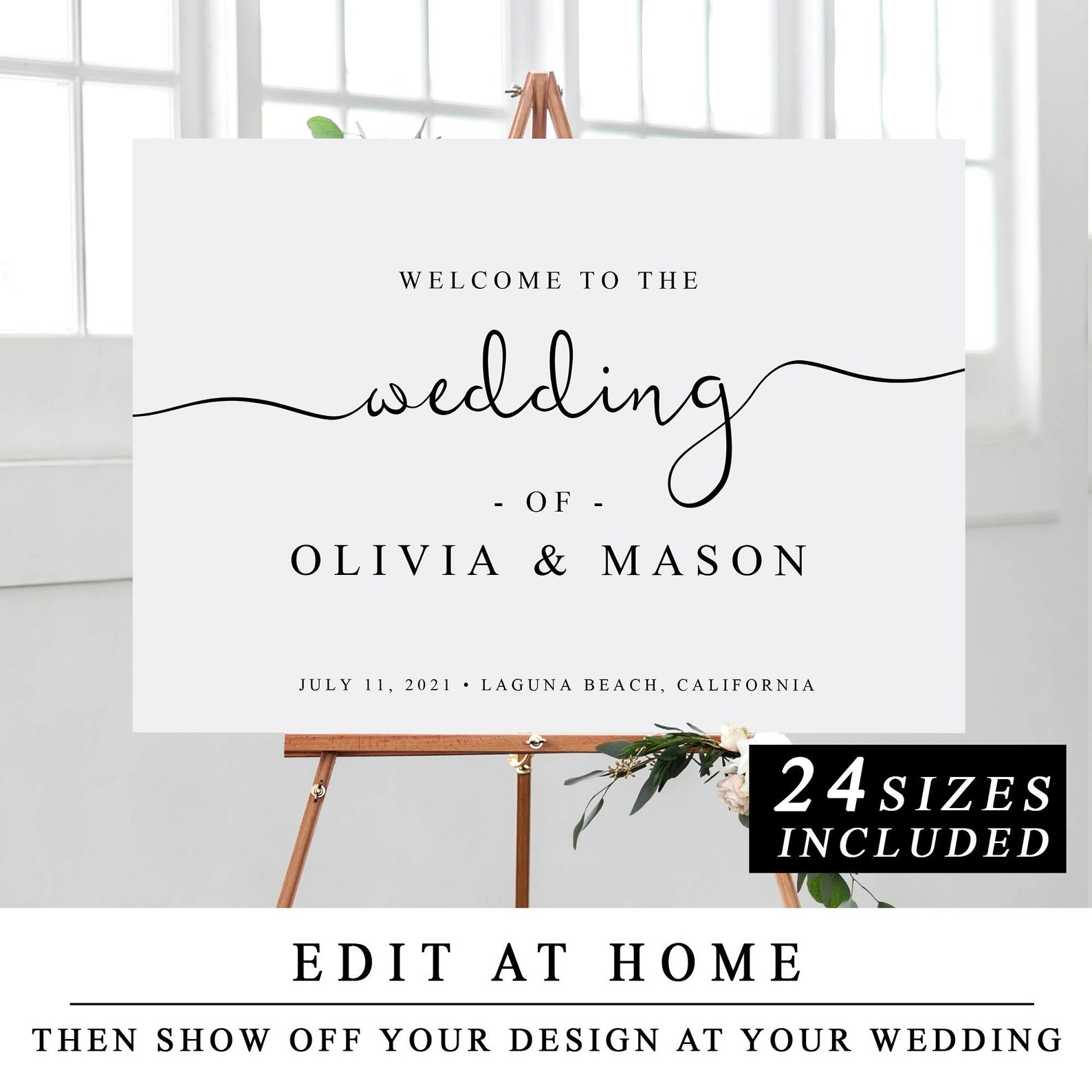 Printable Wedding Welcome Sign Template, Wedding Welcome Template ...