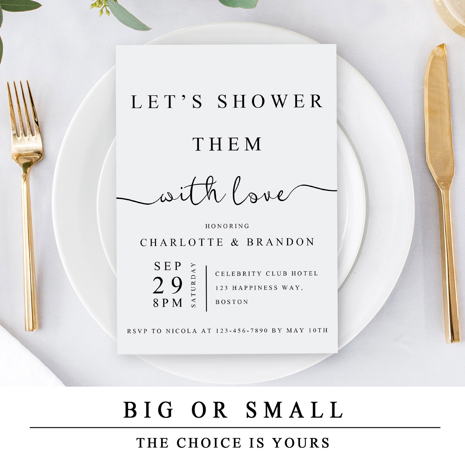 Couples Shower Invitation Template in 'the One', Printable Wedding ...