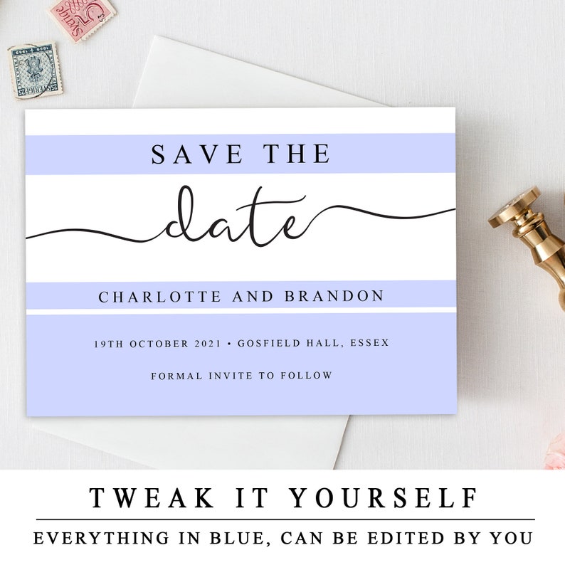 Print At Home Save The Date Invitation Save the Date Editable | Etsy