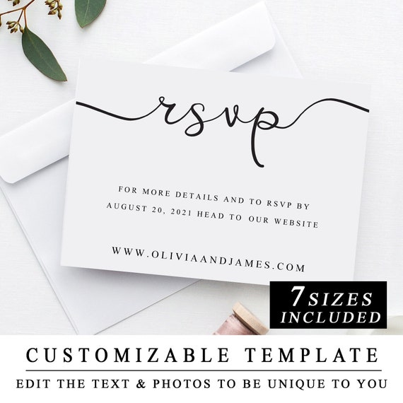 RSVP Website Template Instant Download Wedding Website RSVP - Etsy UK