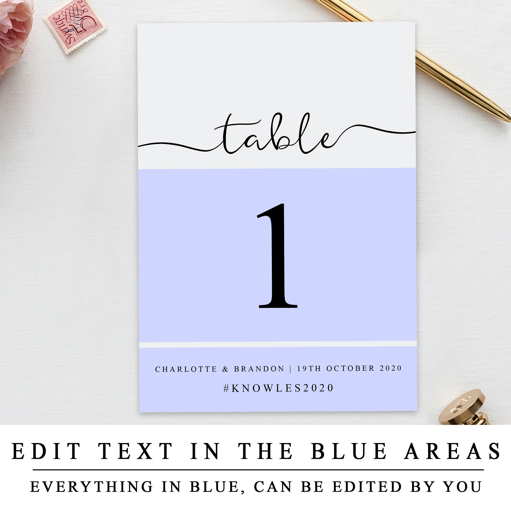 Editable Wedding Reception Table Name Sign DIY Wedding Table | Etsy