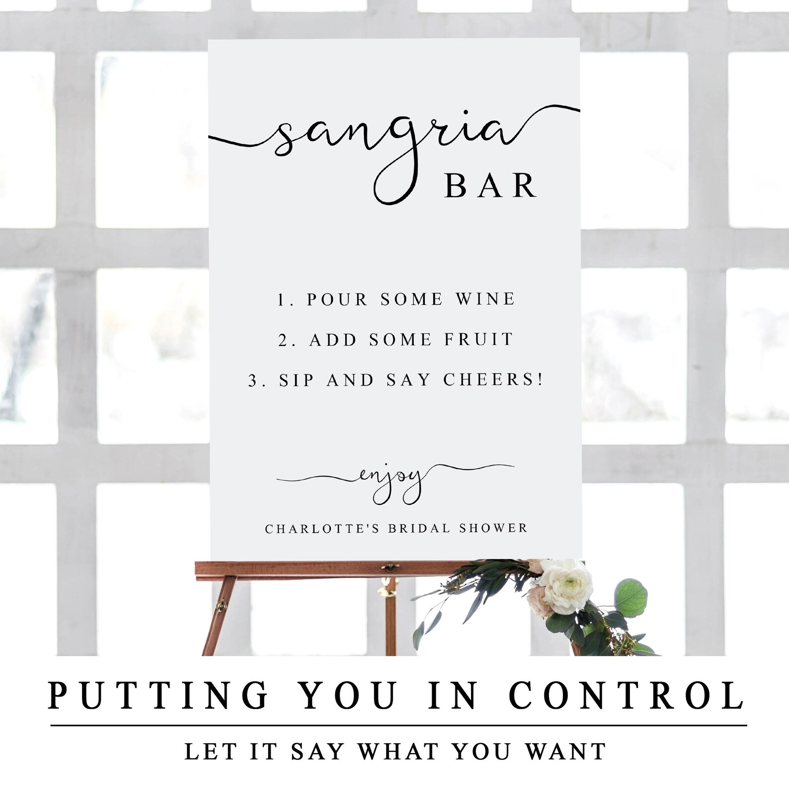 Sangria Bar Sign, Bridal Shower Decoration, Bachelorette Party Bar Sign ...