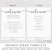 2 Sided Wedding Program Template, Printable Editable Wedding Program ...