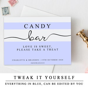 DIY Printable Wedding Sign, Wedding Candy Bar Sign, Sweet Cart Sign ...