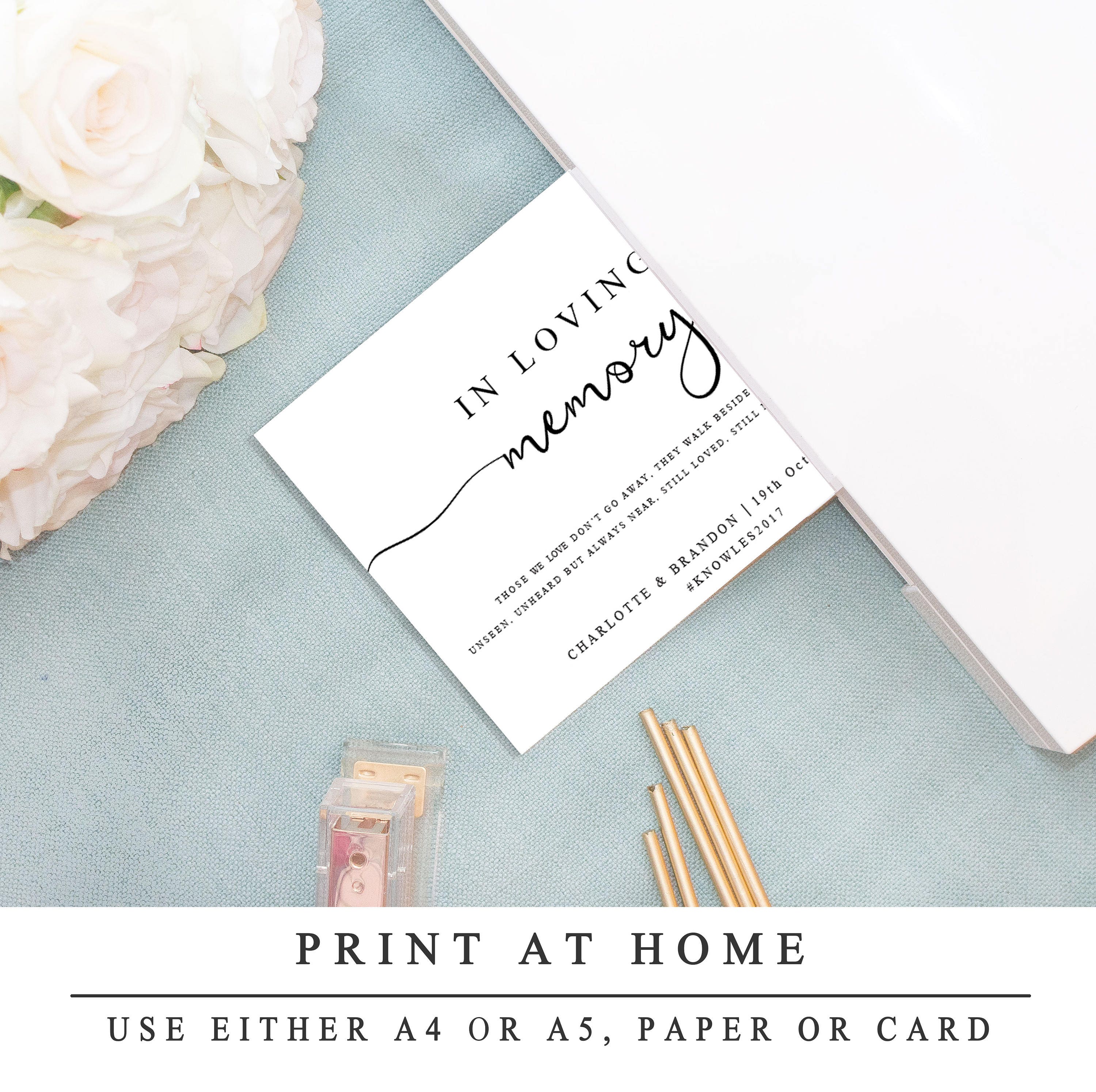 In Loving Memory Sign Template, Printable in Memory Sign, Print at Home ...