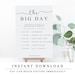 The Big Day Sign, Order of the Day Wedding Sign, Printable Wedding ...