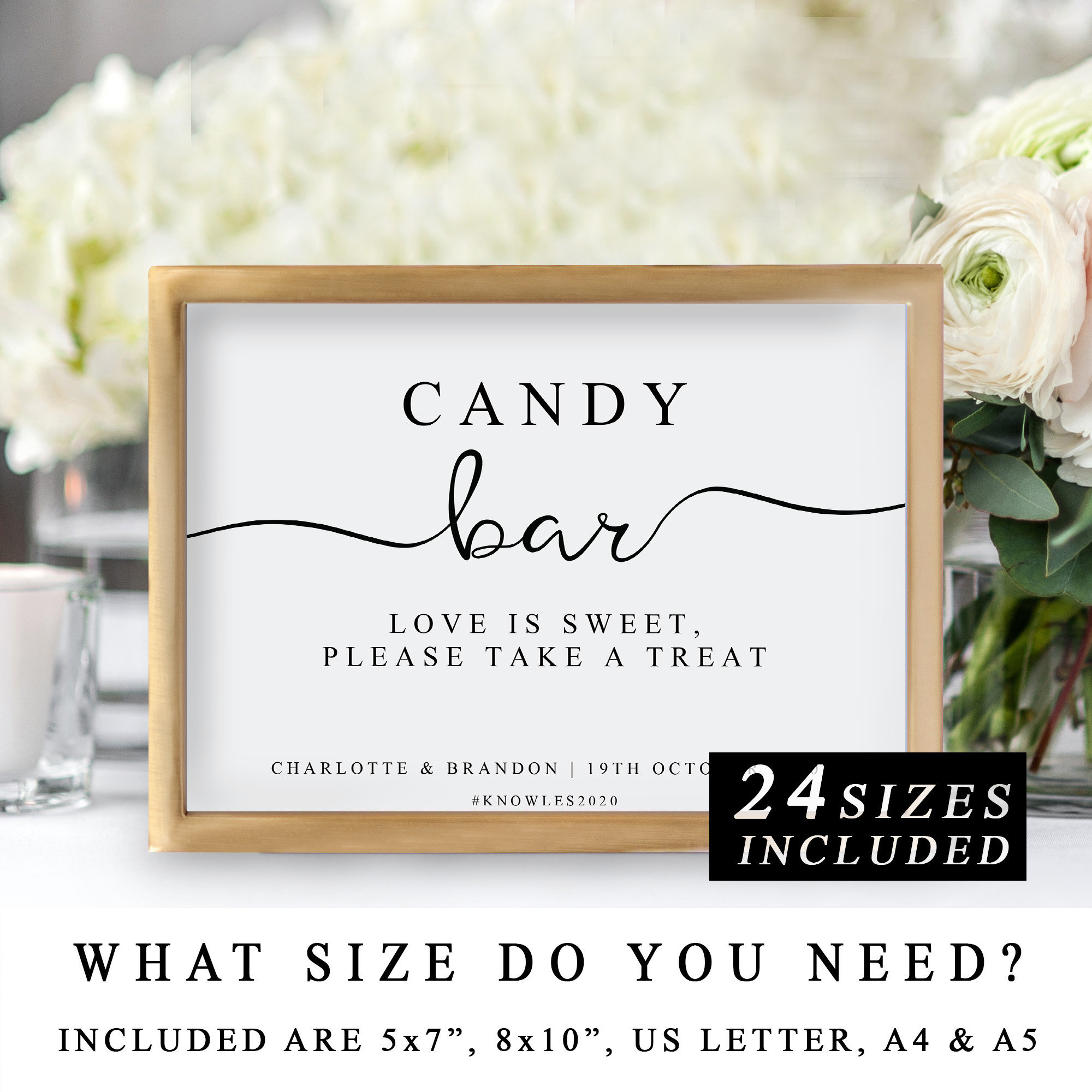 DIY Printable Wedding Sign Wedding Candy Bar Sign Sweet Cart | Etsy