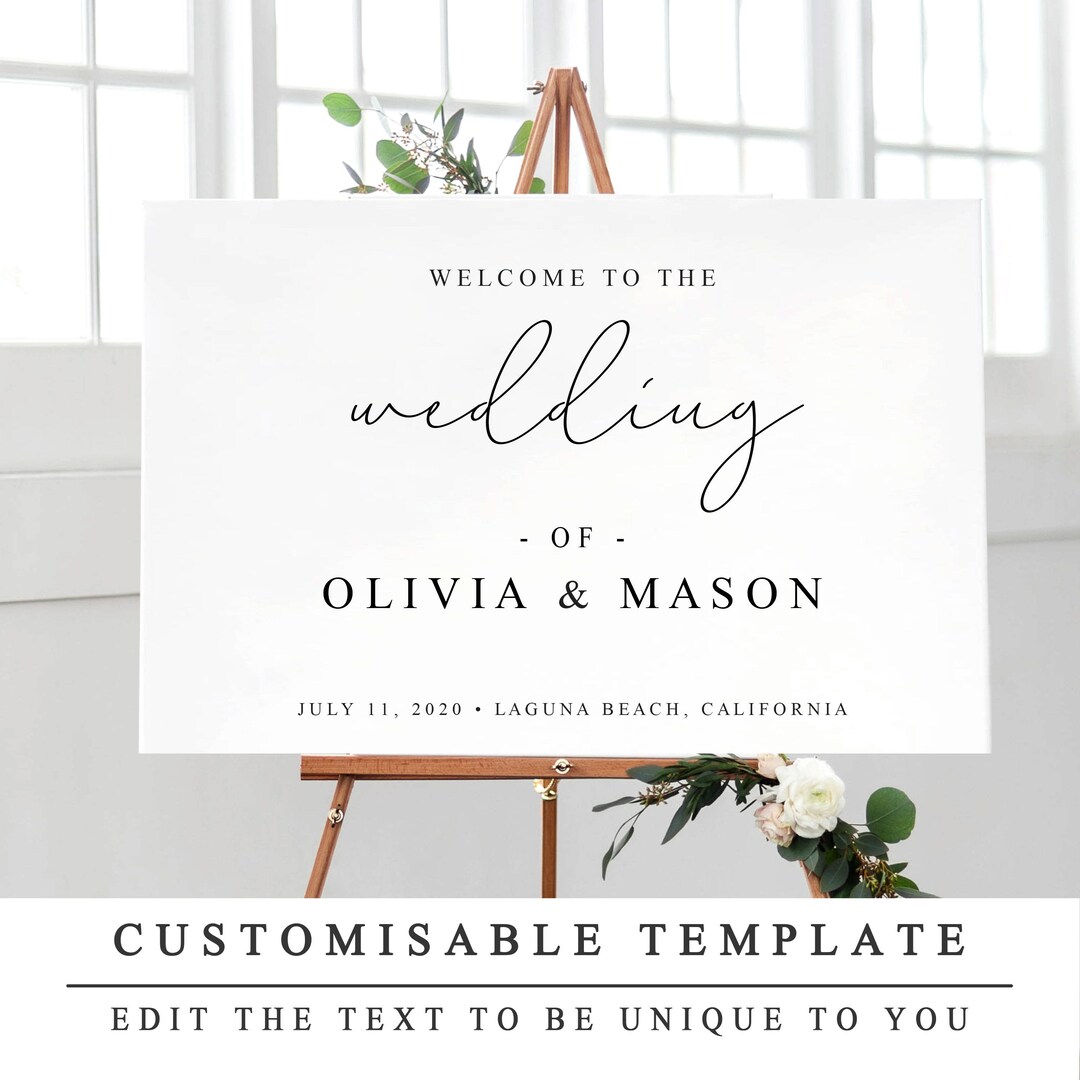 Printable Wedding Welcome Sign Template, Wedding Welcome Template ...