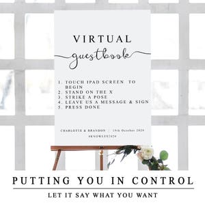 Custom Virtual Guestbook Sign, DIY Wedding Guest Book Template, Bridal ...