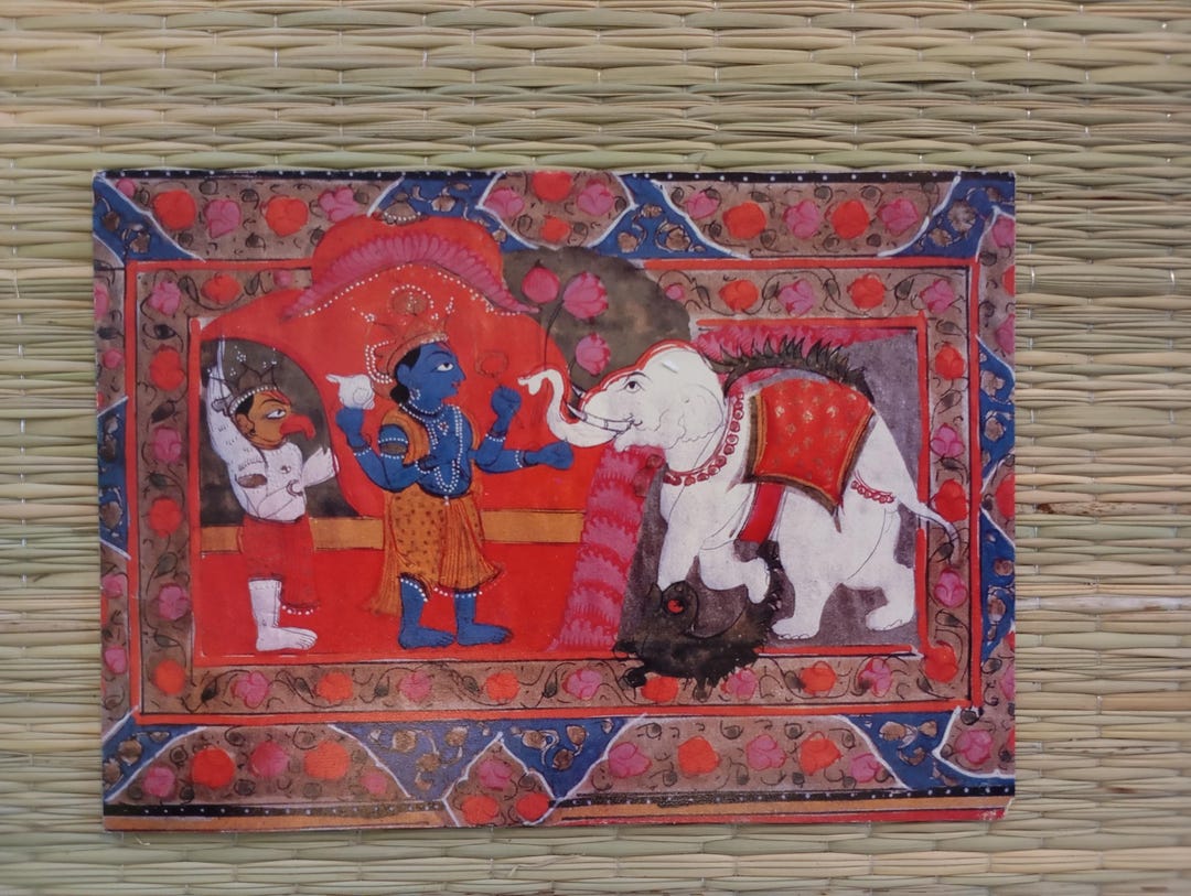 Shri Krishna Gajendra Moksha Vintage Giclee Print - Etsy