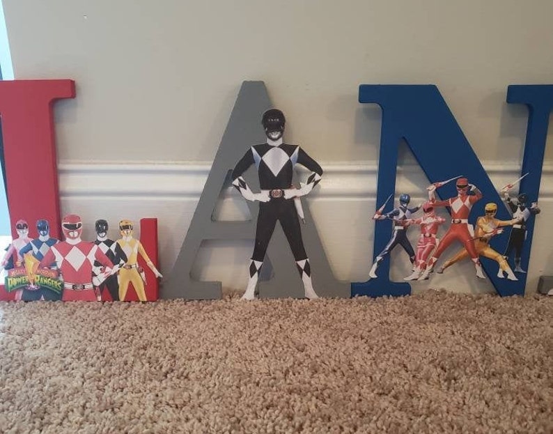 Power Rangers Wooden Letters custom Wooden Name - Etsy