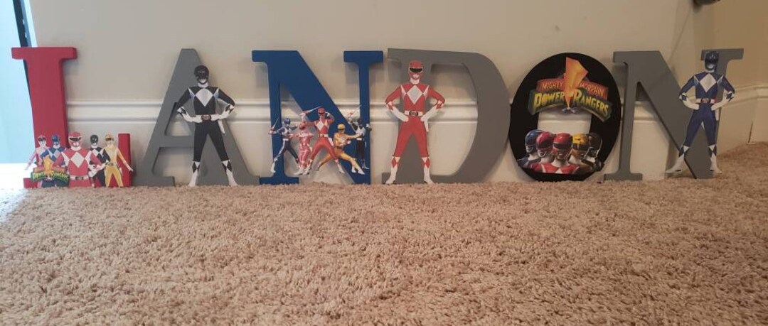 Power Rangers Wooden Letters custom Wooden Name - Etsy
