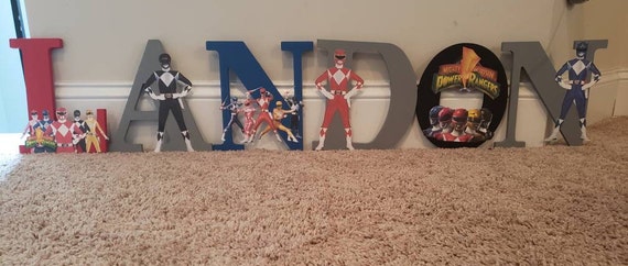 Power Rangers Wooden Letters custom Wooden Name - Etsy