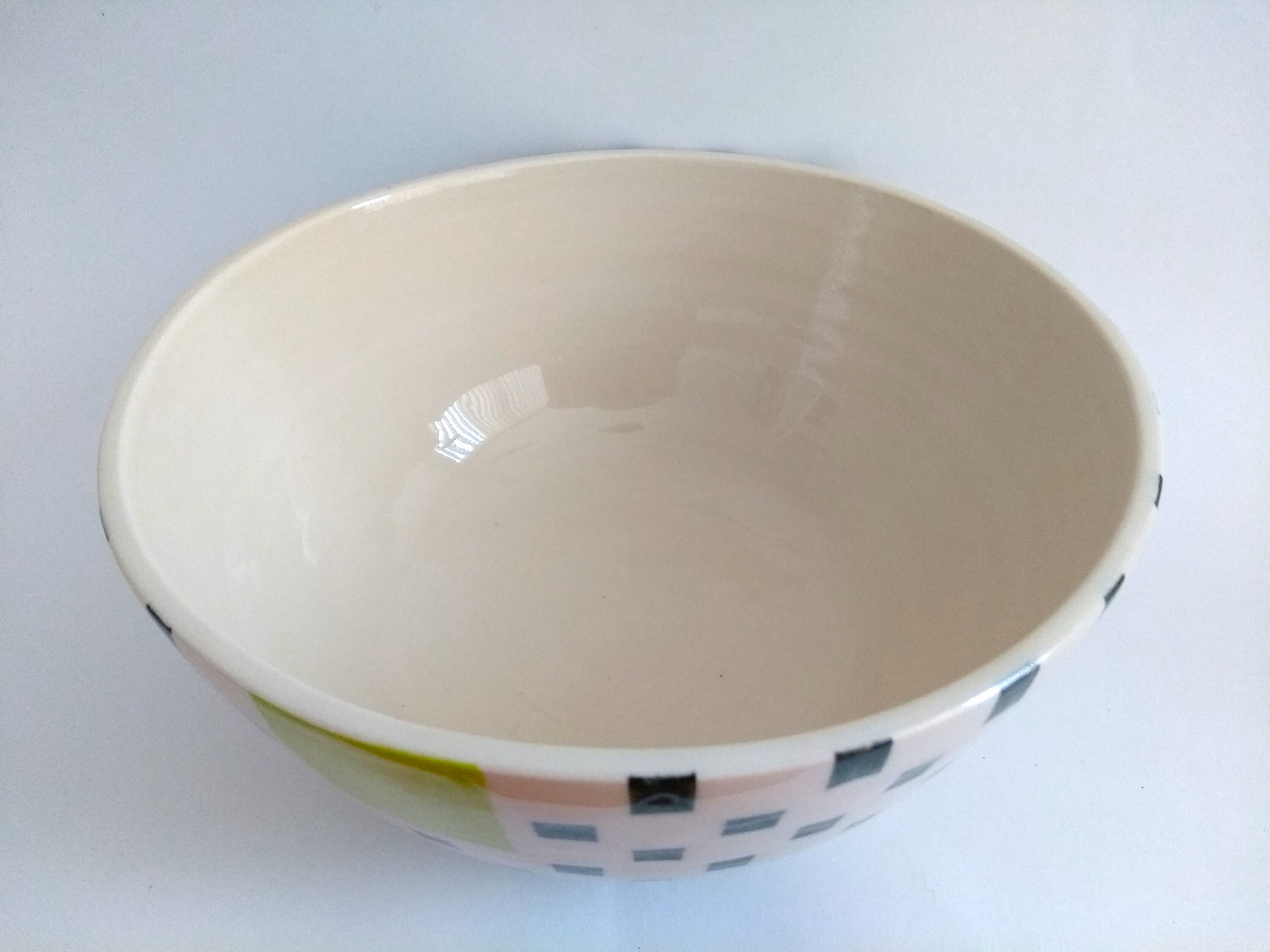 Large Round Ceramic Serving Bowl, Handmade, Handpainted, Modern, Artsy ...