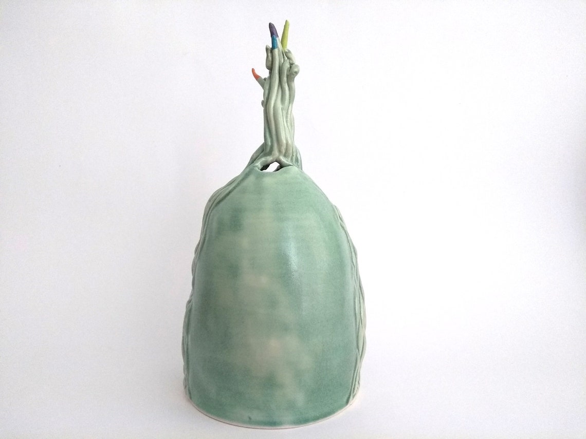 Tall Ceramic Art Sculpture, Modern, Handmade, Artsy, Tree on Mountain W ...