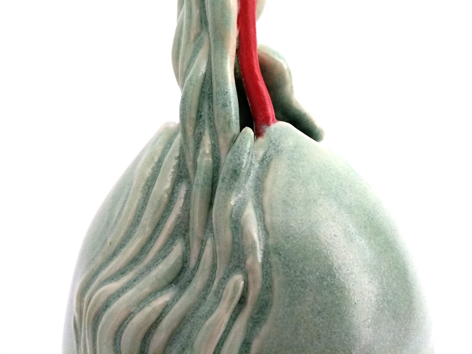 Tall Ceramic Art Sculpture, Modern, Handmade, Artsy, Tree on Mountain W ...