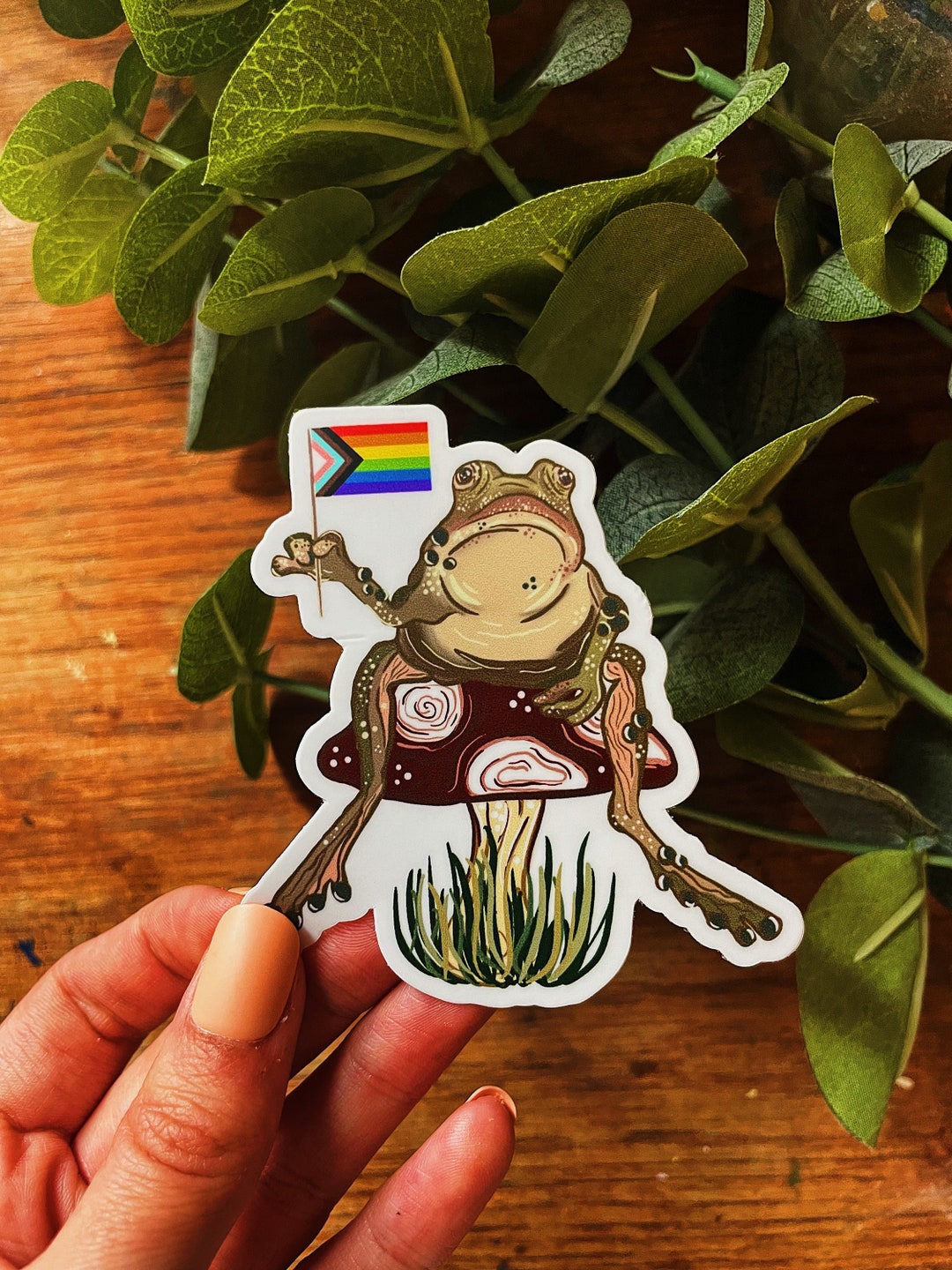 Vinyl Stickers-pride Cottagecore Frog-waterproof - Etsy