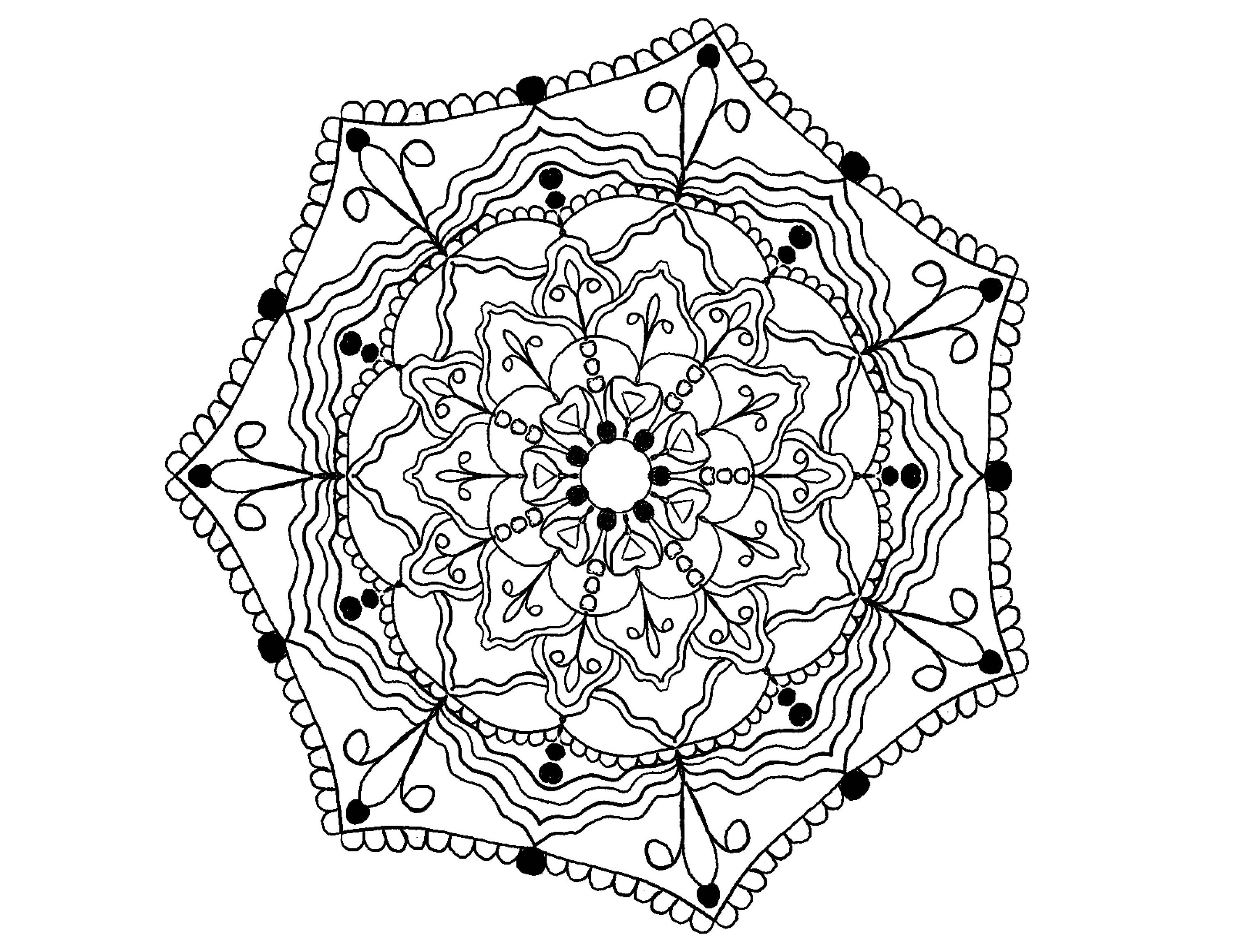 Printable Mandala Coloring Design Mandala Coloring Sheet Instant ...