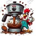 Crazy Rooster Coffee, PNG, JPG, Clipart, Sublimation, Funny, Cute, Farm ...