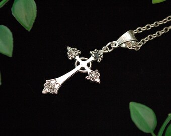 Sterling Silver Broken Sword Cross Necklace Anduril Jewelry Silver ...