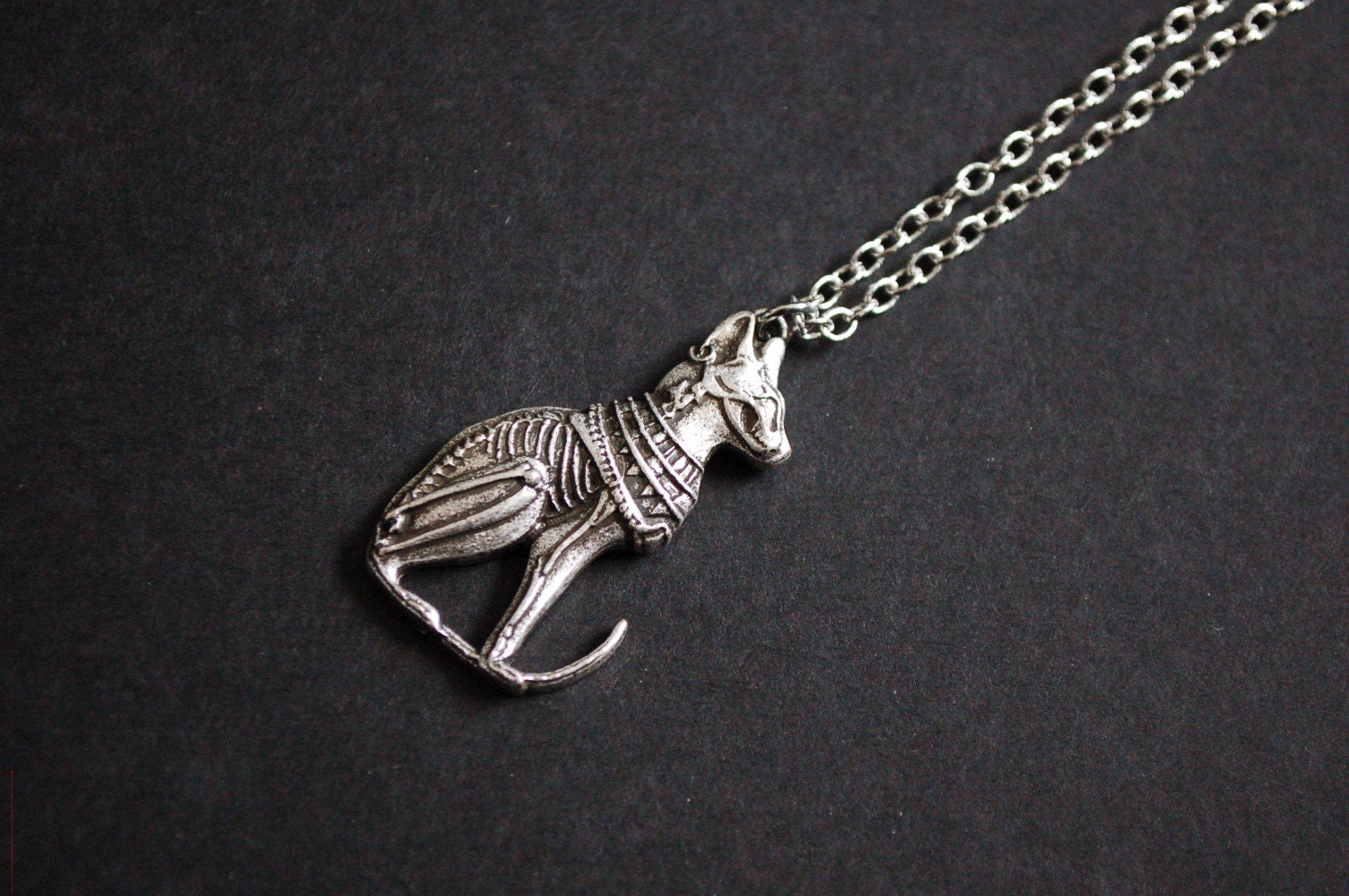 Silver Tone Egyptian Goddess Bastet Cat Necklace | Etsy