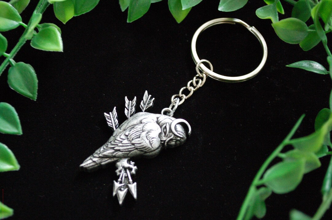 Greek Goddess Athena Owl With Arrows Keyring Moon Gift - Etsy