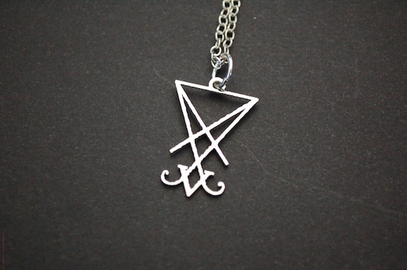 Metal Sheet Cut Fallen Angel Lucifer Sigil Necklace | Etsy