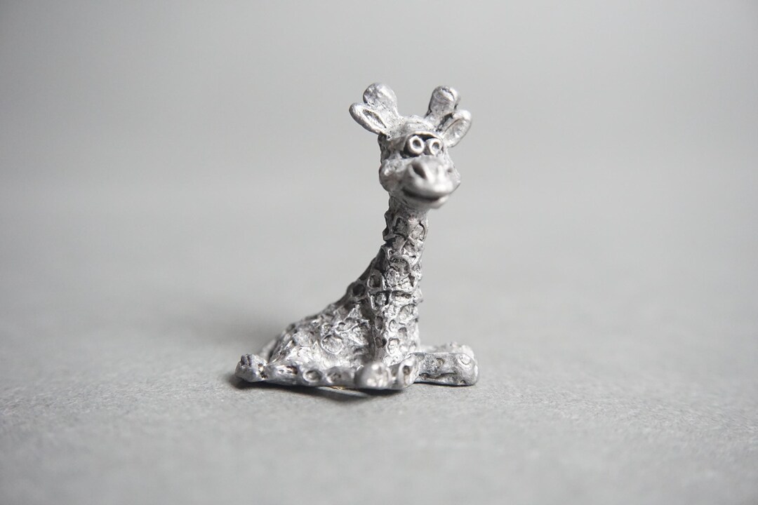 Vintage Michael Ricker Pewter Peewee Giraffe Figurine, Small Cartoony ...