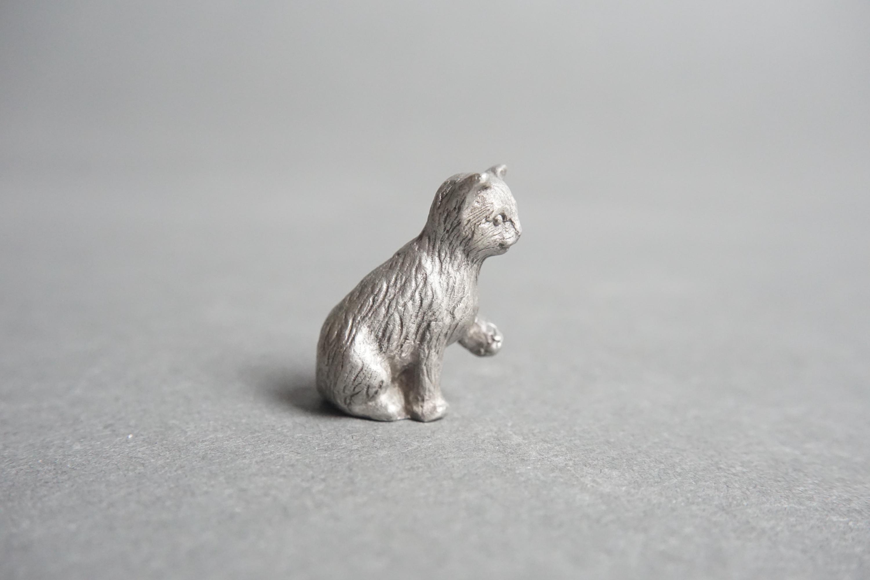 Tiny RC Pewter Cat Figurine, Miniature Pewter Kitten, Metal Cat ...