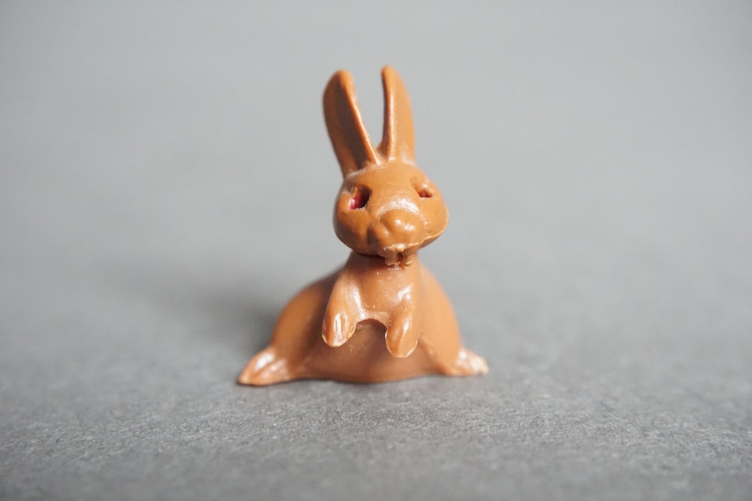 Tiny Plastic Rabbit Figurine, Dollhouse, West Germany Bunny Miniature ...
