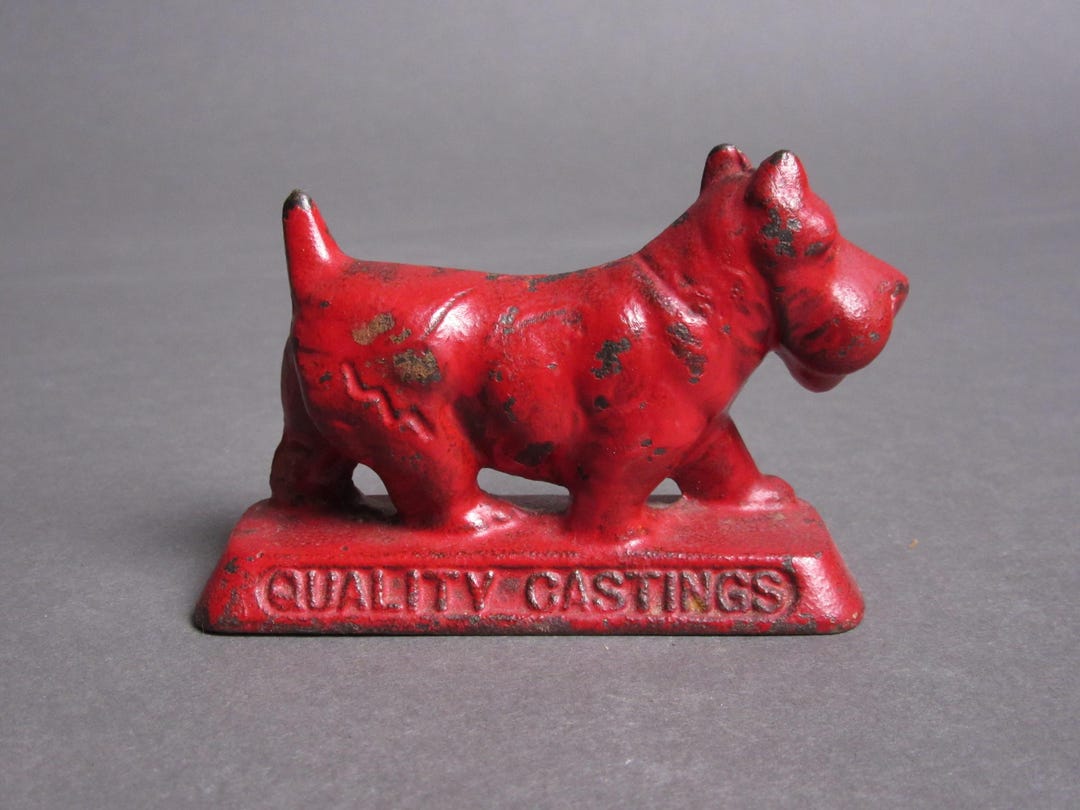 Rare Vintage Hamilton Foundry Cast Iron Scotty Dog Paperweight, Red ...