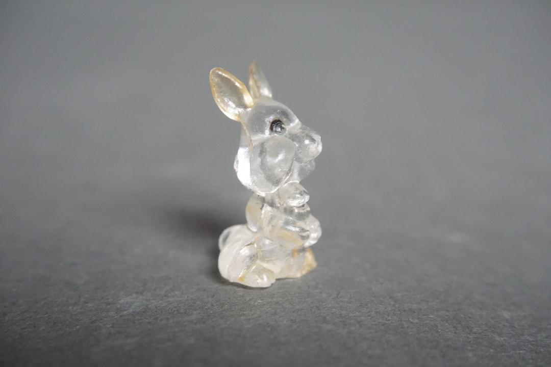 Vintage Tiny Lucite Bunny Rabbit, Clear Plastic Miniature Bunny ...