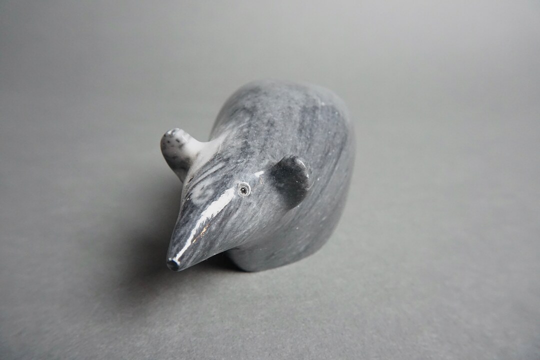 5" Carved Stone Mouse or Bear Figurine, Mouse, Bear Sculpture, Solid ...