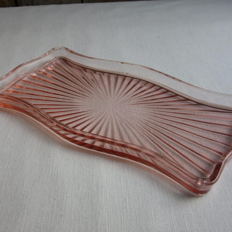 Pink Glass Tray - Etsy