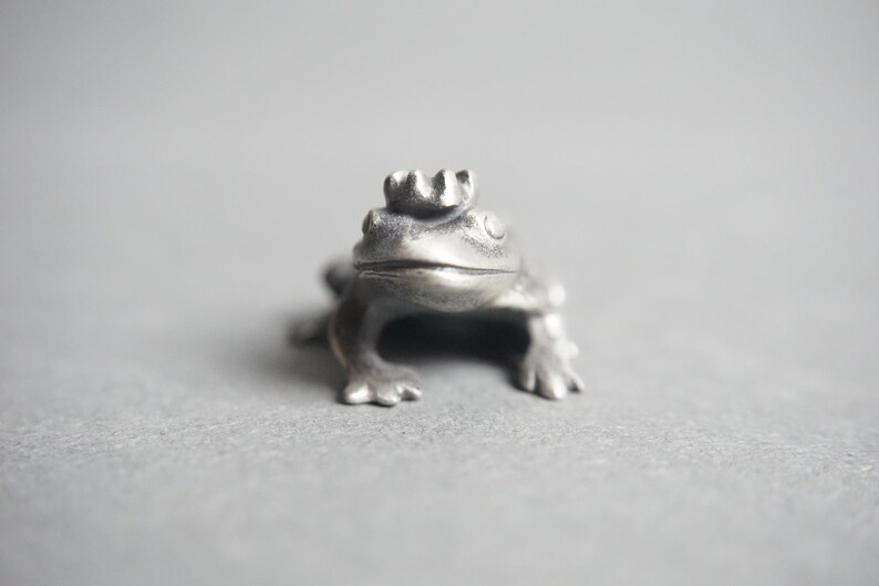 Vintage Pewter Frog Figurine, Crown Prince, CH Pewter, Small Metal ...