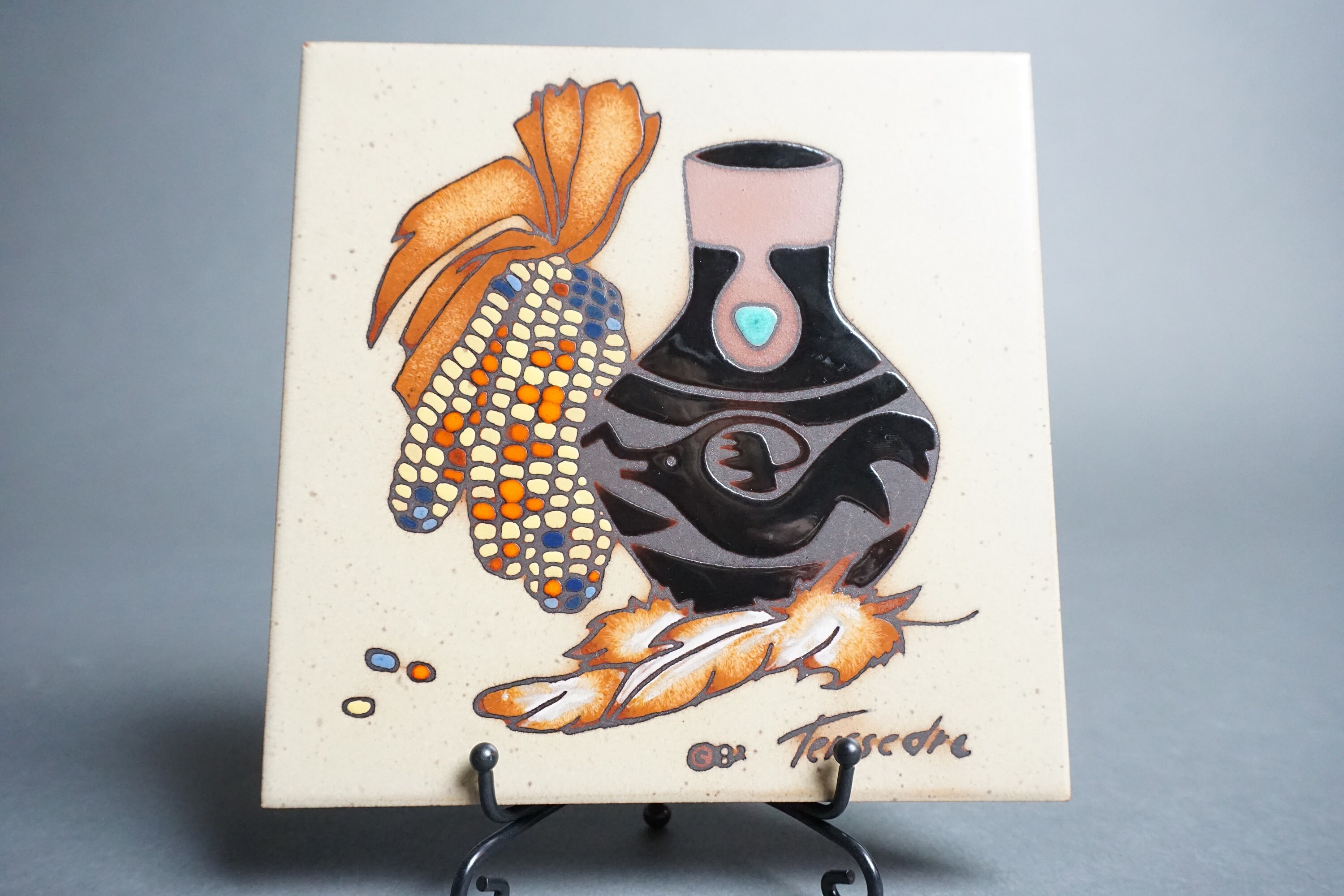 Vintage Teissedre 6x6 Ceramic Tile, Decorative Wall Hanging Trivet ...