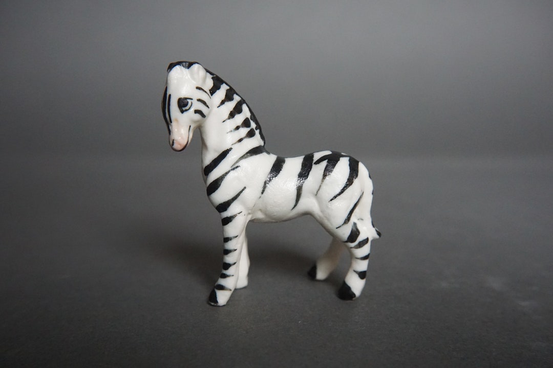 Vintage Happy Ceramic Zebra Figurine, Miniature Baby Zebra, Ceramic ...