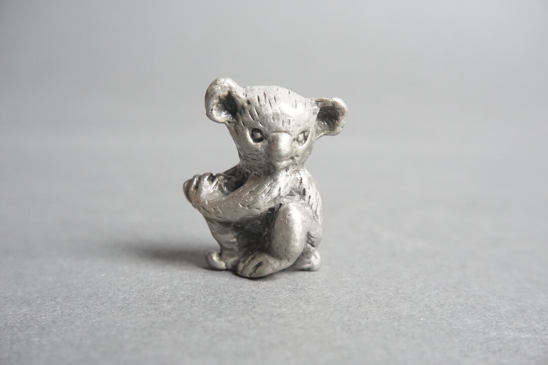 Vintage Pewter Koala Figurine, Miniature Metal Animal Figurine ...