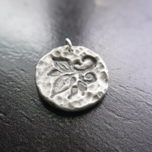 Leaves. Rustic Hand-poured Pewter Leaves Pendant, Hammered, Botanical ...