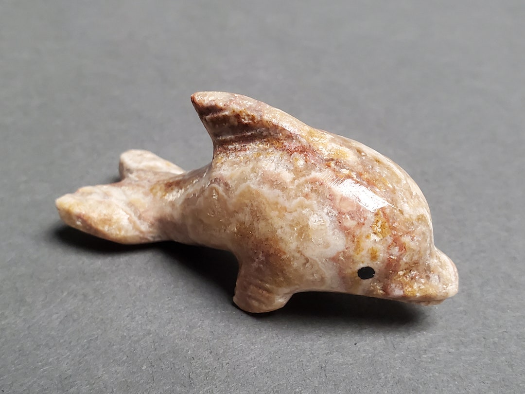 Miniature Stone Dolphin Figurine, Carved Stone Dolphin Figurine, Carved ...