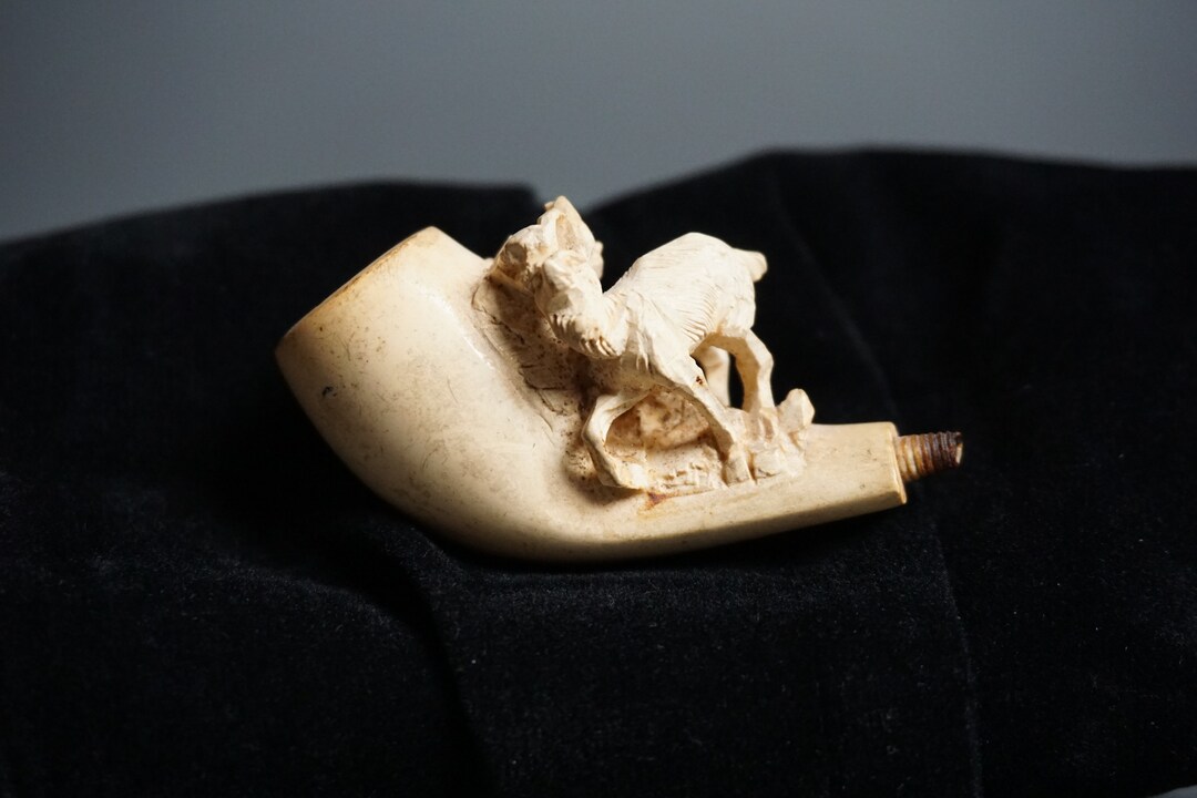 Miniature Meerschaum Pipe, Vintage Carved Decorative Meerschaum Pipe ...