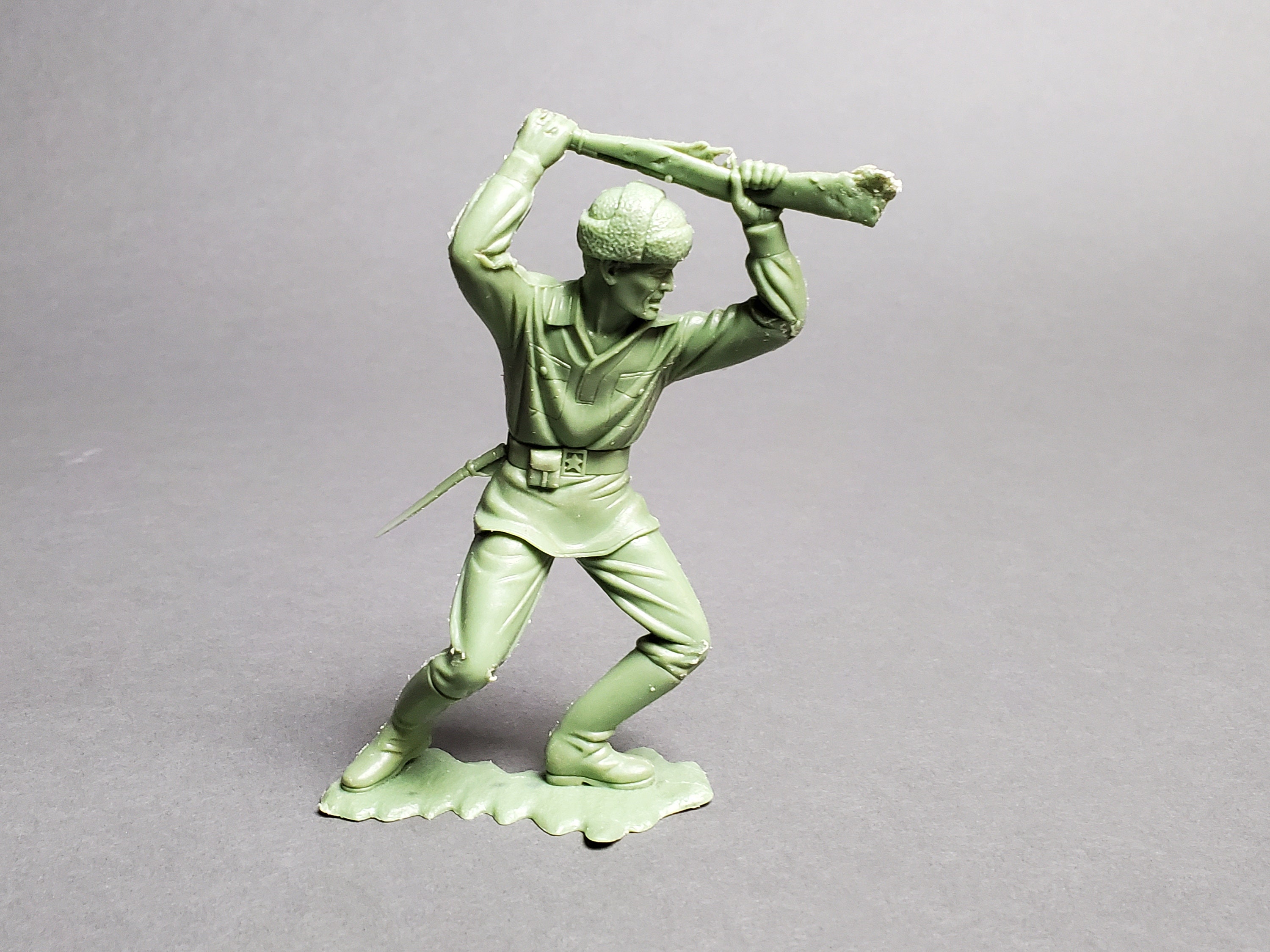 Vintage 1960's Louis Marx Green Plastic Action Figure Army Man, Large ...