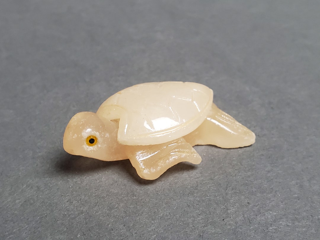 Detailed Miniature Stone Sea Turtle Figurine, Carved Stone Sea Turtle ...