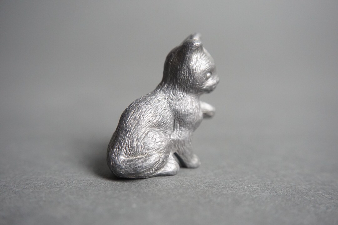 Vintage APC Pewter Playing Cat Figurine, Miniature Pewter Cat, Kitten ...