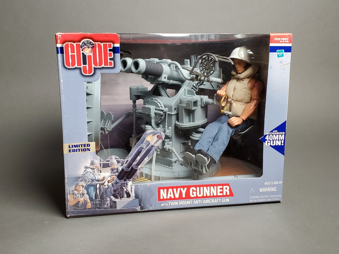 Vintage GI Joe Navy Gunner W/ Twin Mount Anti-aircraft Gun - Etsy