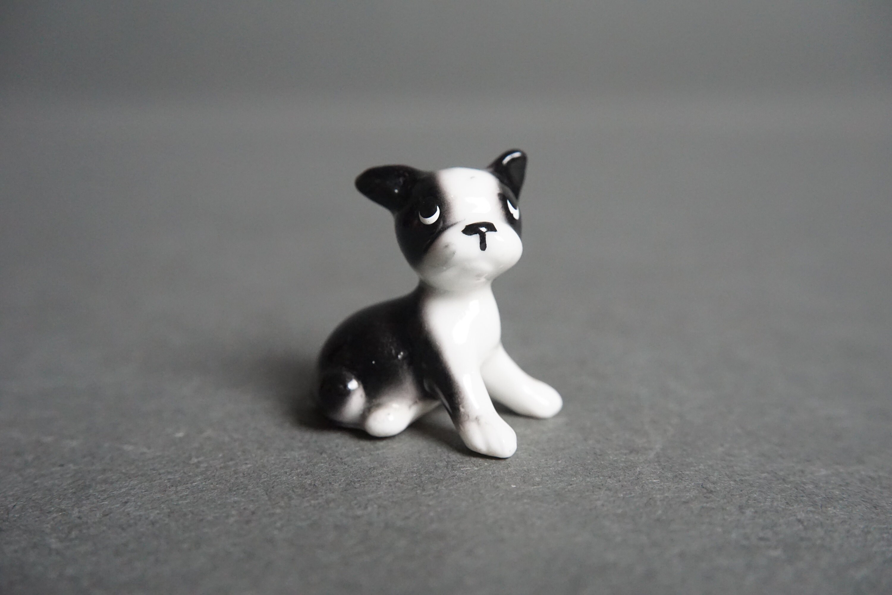 Vintage Bug House Boston Terrier Puppy Figurine, Miniature Ceramic ...