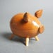 Vintage Wooden Pig Figurine, Turned Wood, Cute Miniature Pig, Rustic ...