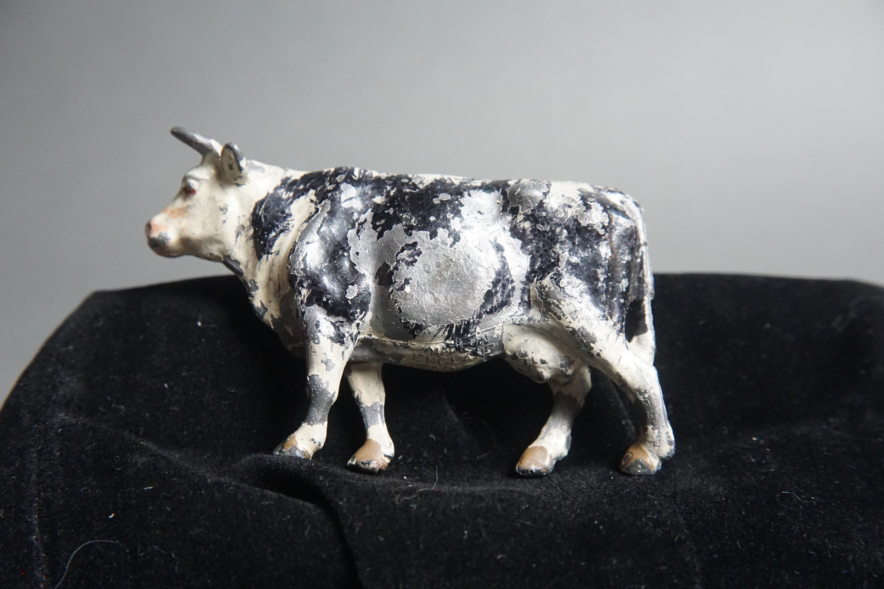 Antique Metal Britains Cow, Painted Miniature Cow Figurine, Wolstein ...