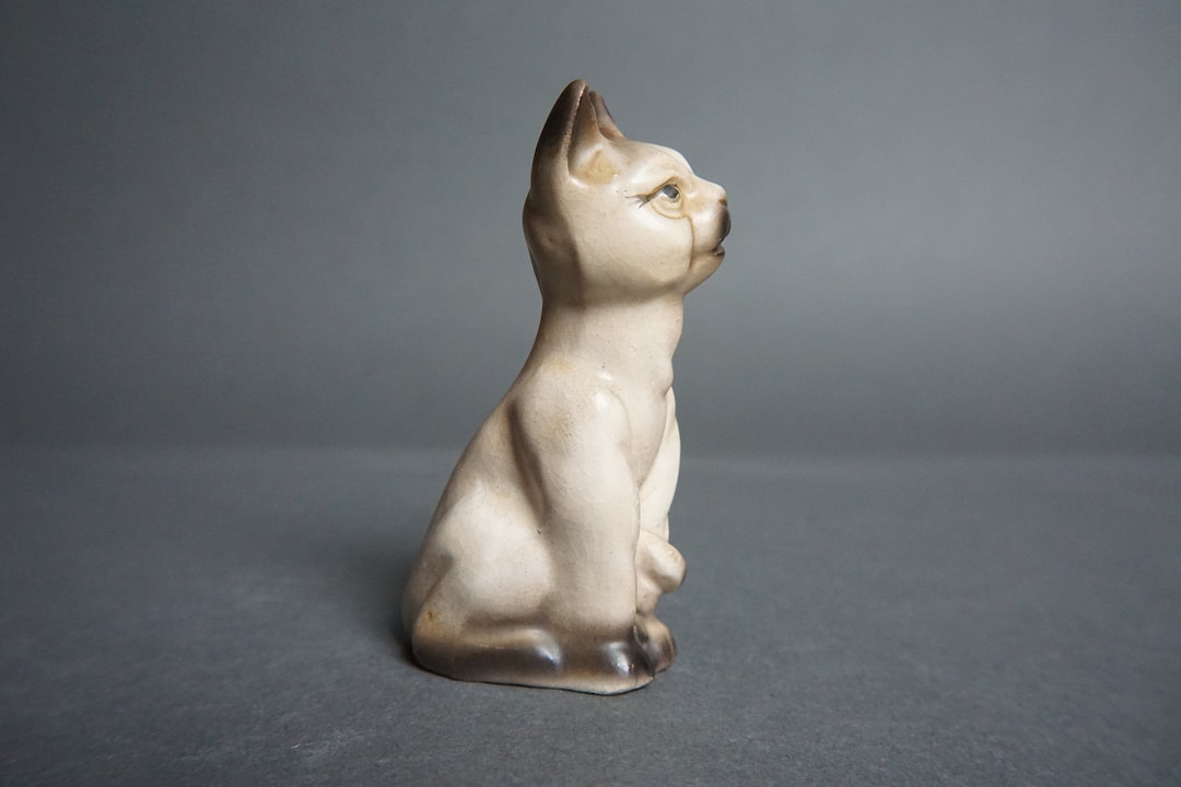 Vintage Miniature Wise Siamese Cat Salt/pepper Shaker, Red Ribbon ...